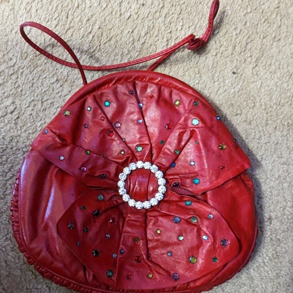 7 Seven Handbags | Other | Vintage Red Leather Ladies 7 Seven Handbag By Dimitri Jeweled | Poshmark